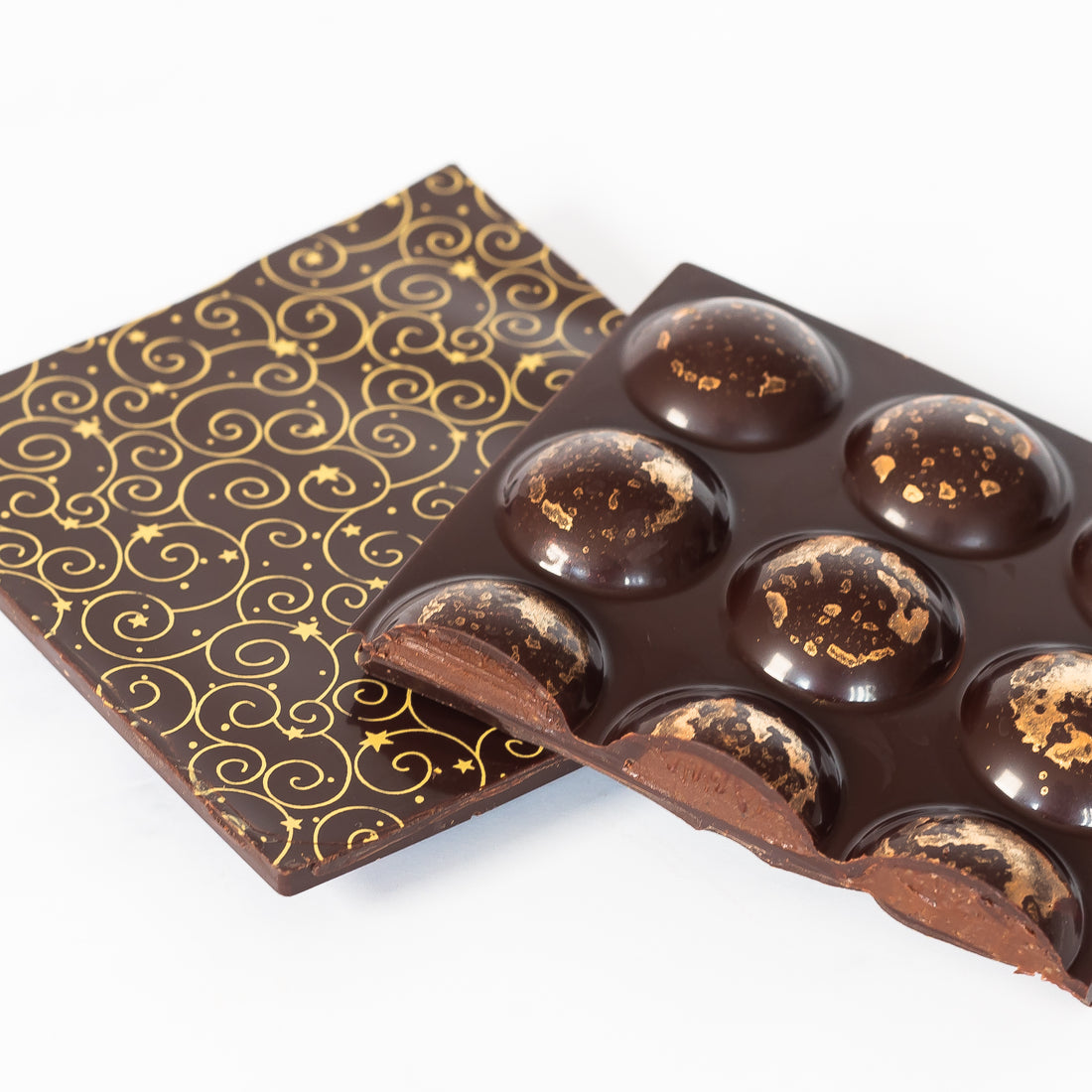 Praline Puddle Bar – Dark Chocolate & Hazelnut | Hollychocs